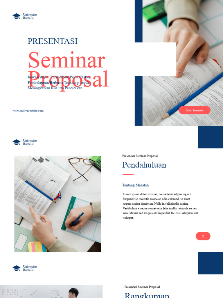 Putih Biru Simpel Seminar Proposal Pendidikan Presentation | PDF | Komputer