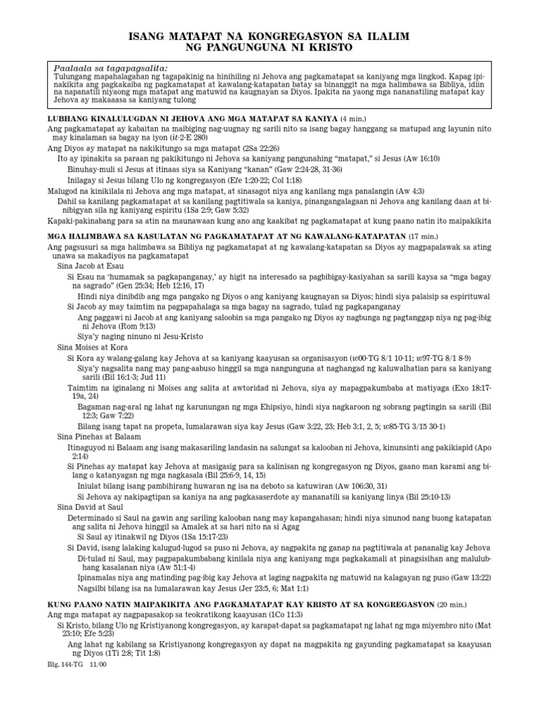 Isang Matapat Na Kongregasyon Sa Ilalim NG Pangunguna Ni Kristo | PDF