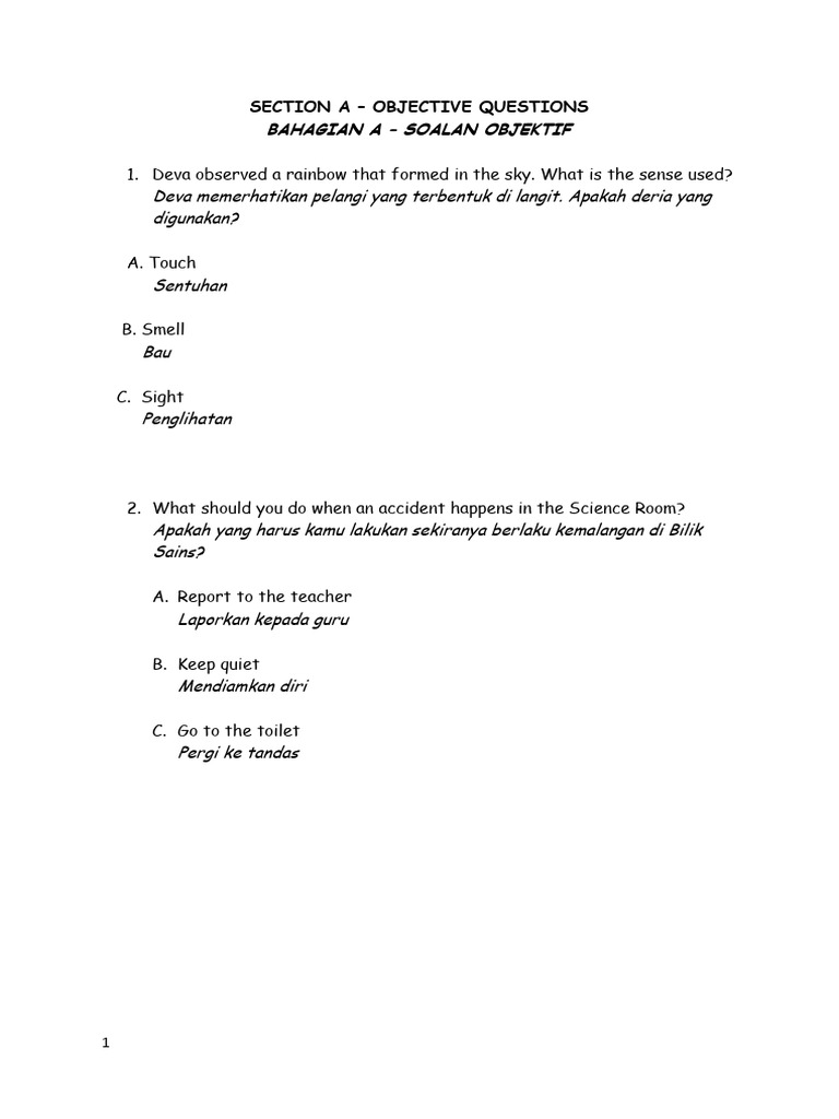 Science Year 2 Exam Latest | PDF