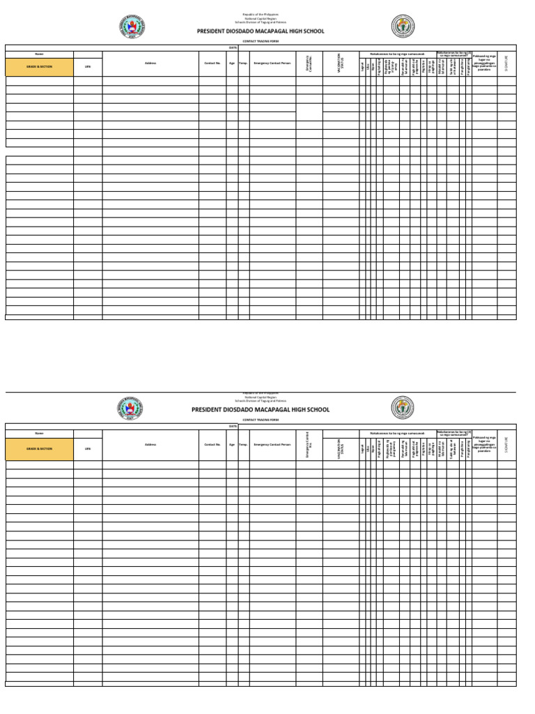 Contact Tracing For Students | PDF