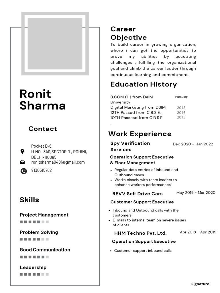 Ronit Sharma CV | PDF | Business