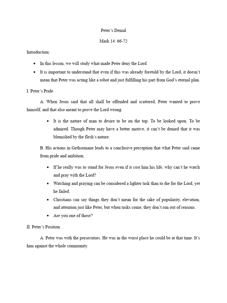 Peter's Denial | PDF