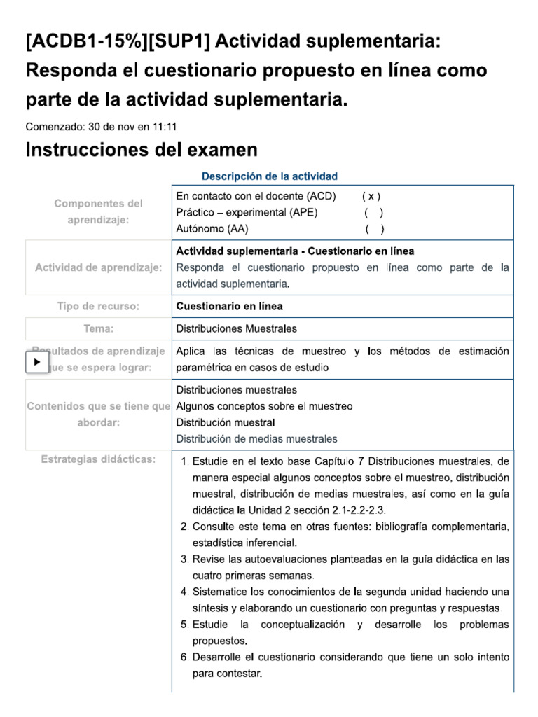 Act. Suple B1 - Estadística Inferencial | PDF