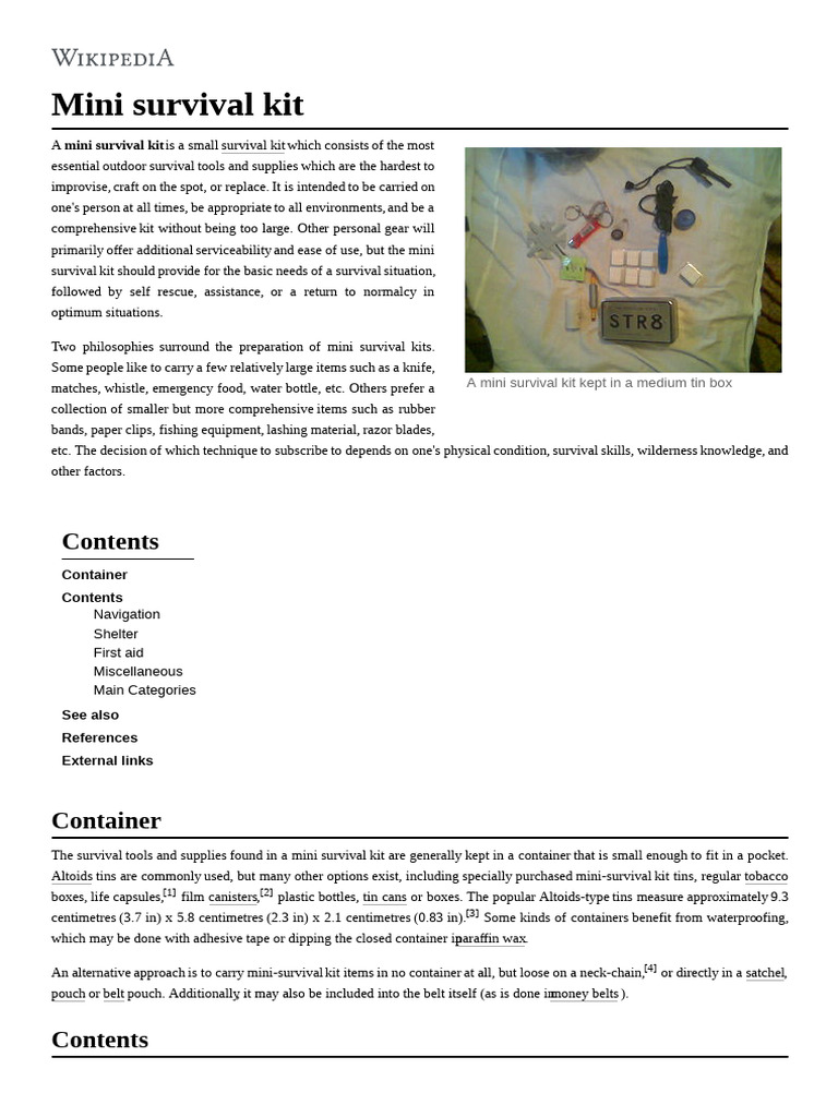 Mini Survival Kit | PDF