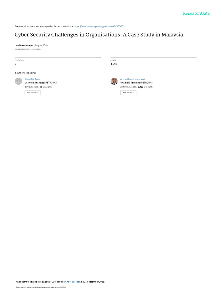 Cybersecuritychallengesinorganisations Pdf Computer Security Security