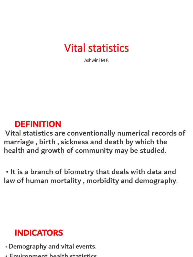 Vital Statistics | PDF