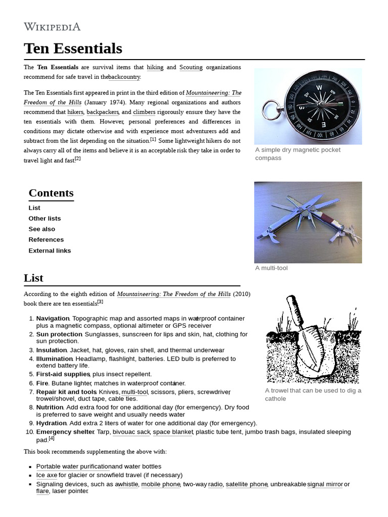 Ten Essentials | PDF