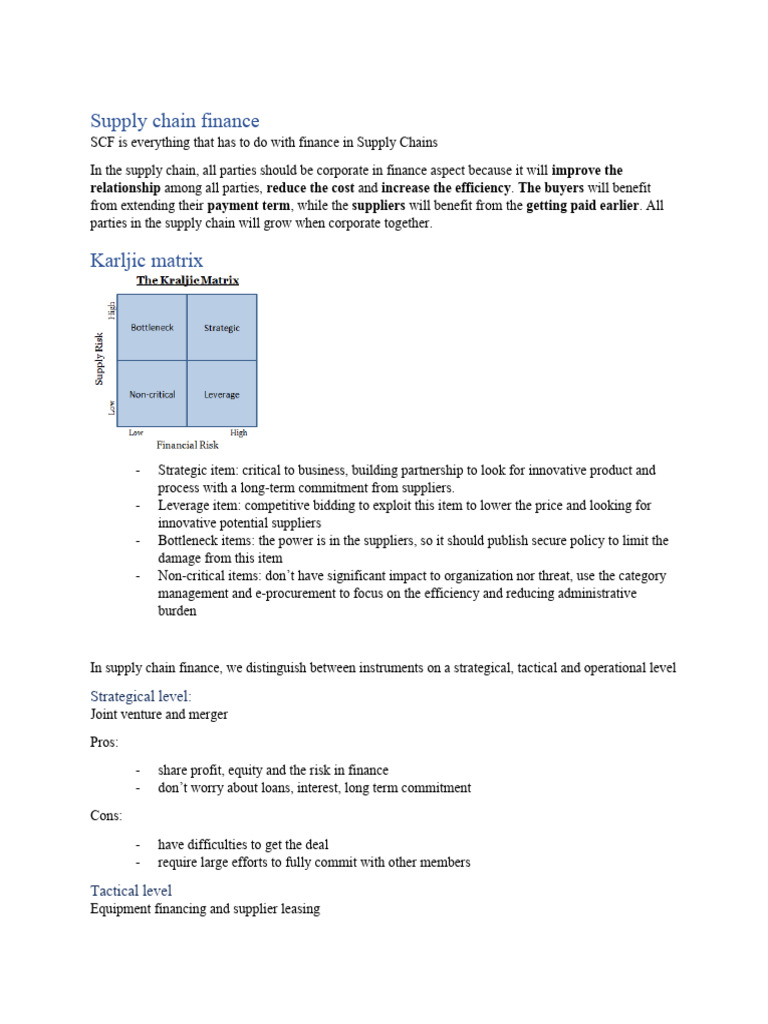 Supply Chain Finance Pdf Financial Capital Supply Chain