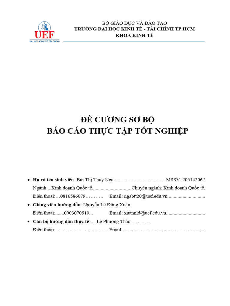 Mau - 02-De Cuong So Bo TTTN | PDF