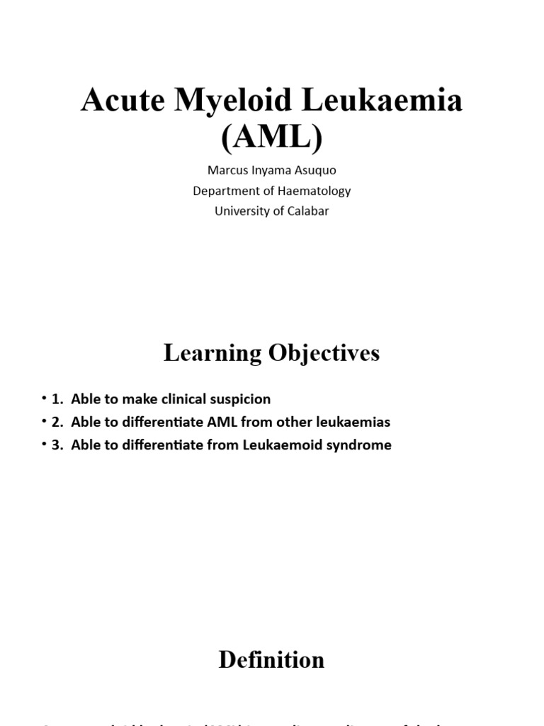 Acute Myeloid Leukaemia (AML) | PDF | Leukemia | Neoplasms