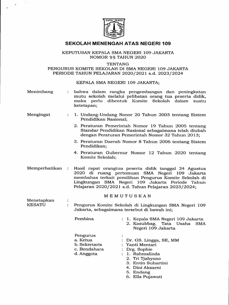 Contoh SK Komite | PDF