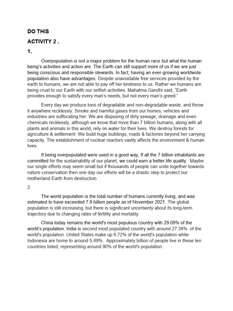 ss3 lesson 10 | PDF | World Population | Population