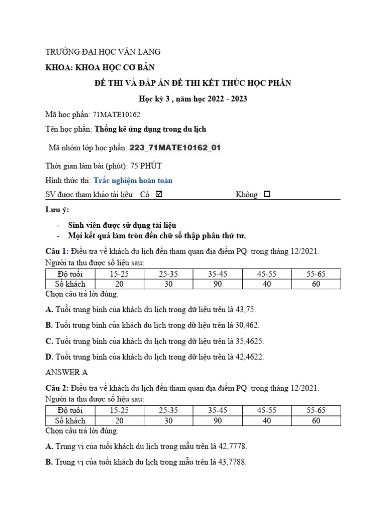 Thong Ke Ung Dung | PDF