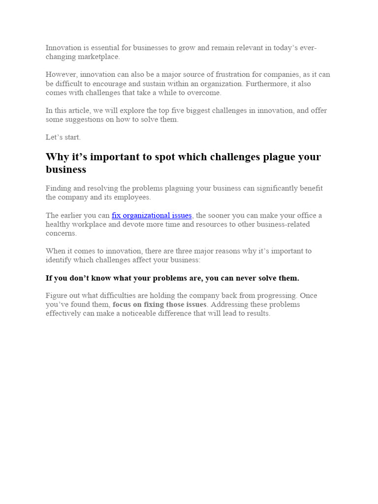 Identification of Challenges | PDF | Innovation | Consensus Decision Making