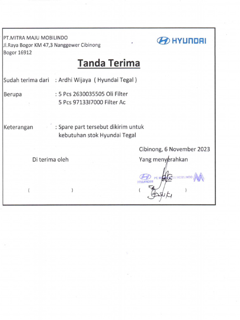 Tanda Terima | PDF