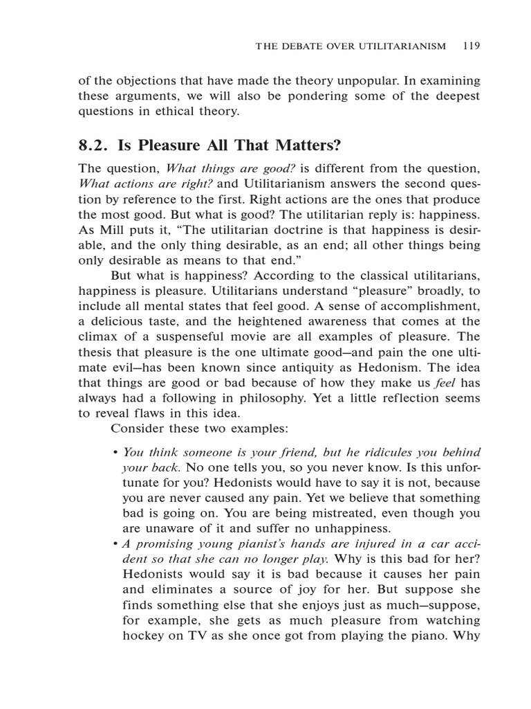Is Pleasure All That Matters | PDF | Philosophy