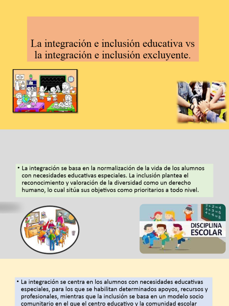 La Integración e Inclusión Educativa Vs La Integración e Inclusion ...