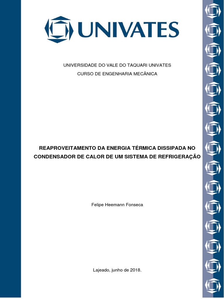 2018 Felipe Hee Mann Fonseca | PDF | Refrigeração | Alternador de ...