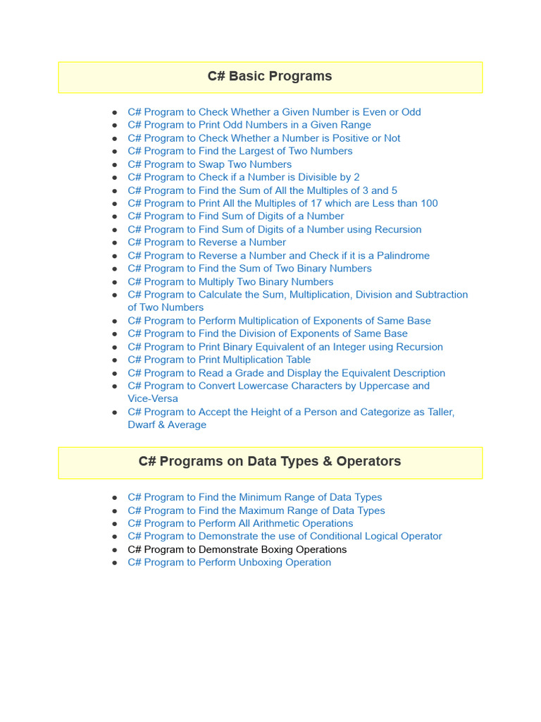 C# Basic Programs | PDF | Language Integrated Query | Matrix (Mathematics)