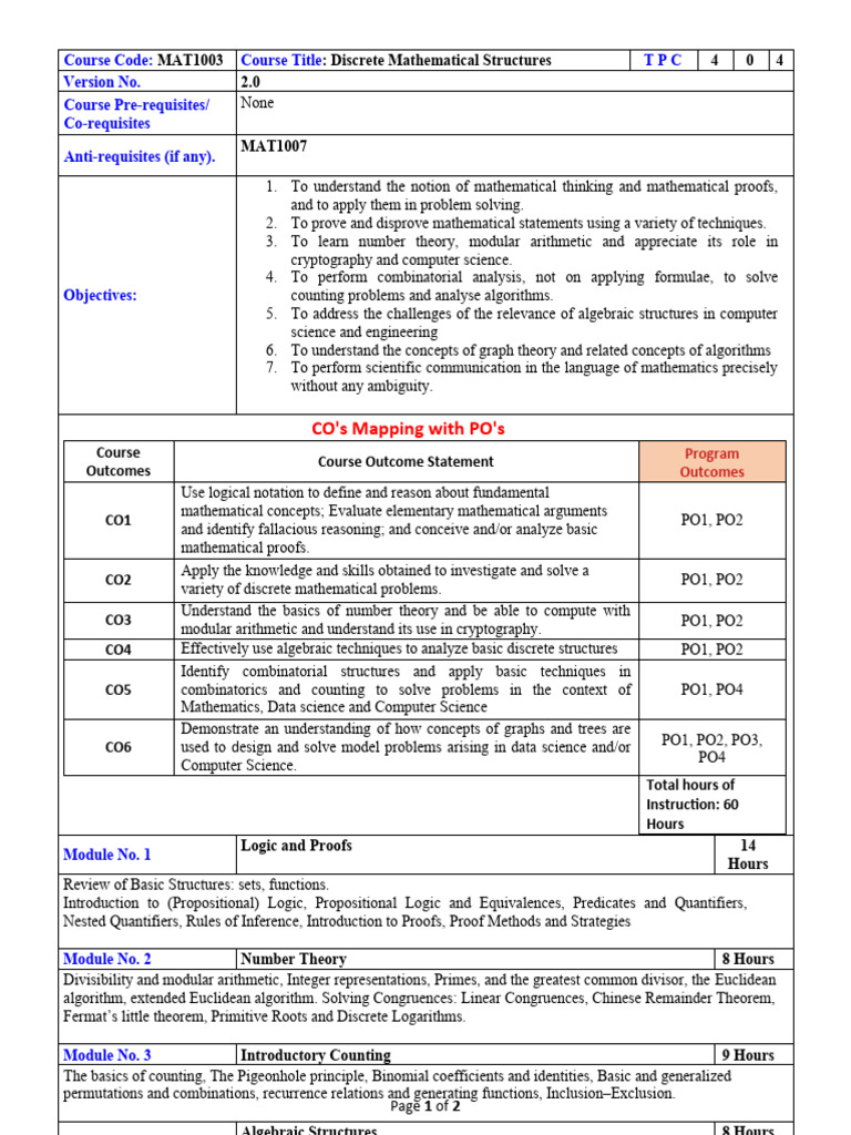 Mat1003 Discrete-Mathematical-Structures TH 3.0 6 Mat1003 Discrete ...