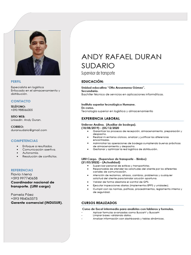 CV Andy Duran Act | PDF