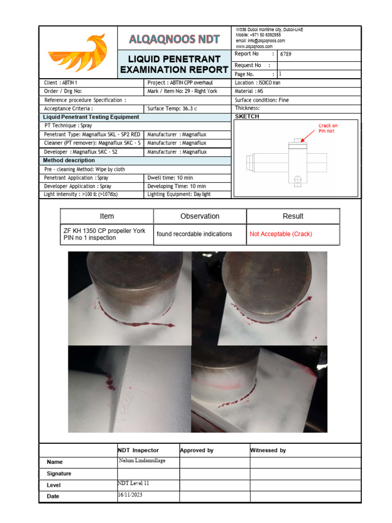 NDT Pin & Shaft | PDF | Nondestructive Testing | Mechanical Engineering
