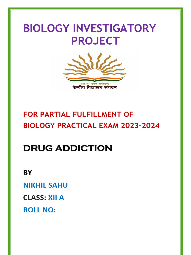 Drug Addiction: Biology Project | PDF | Substance Dependence ...