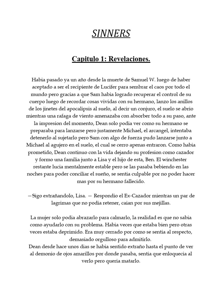 Sinners; Capitulo 1 | PDF