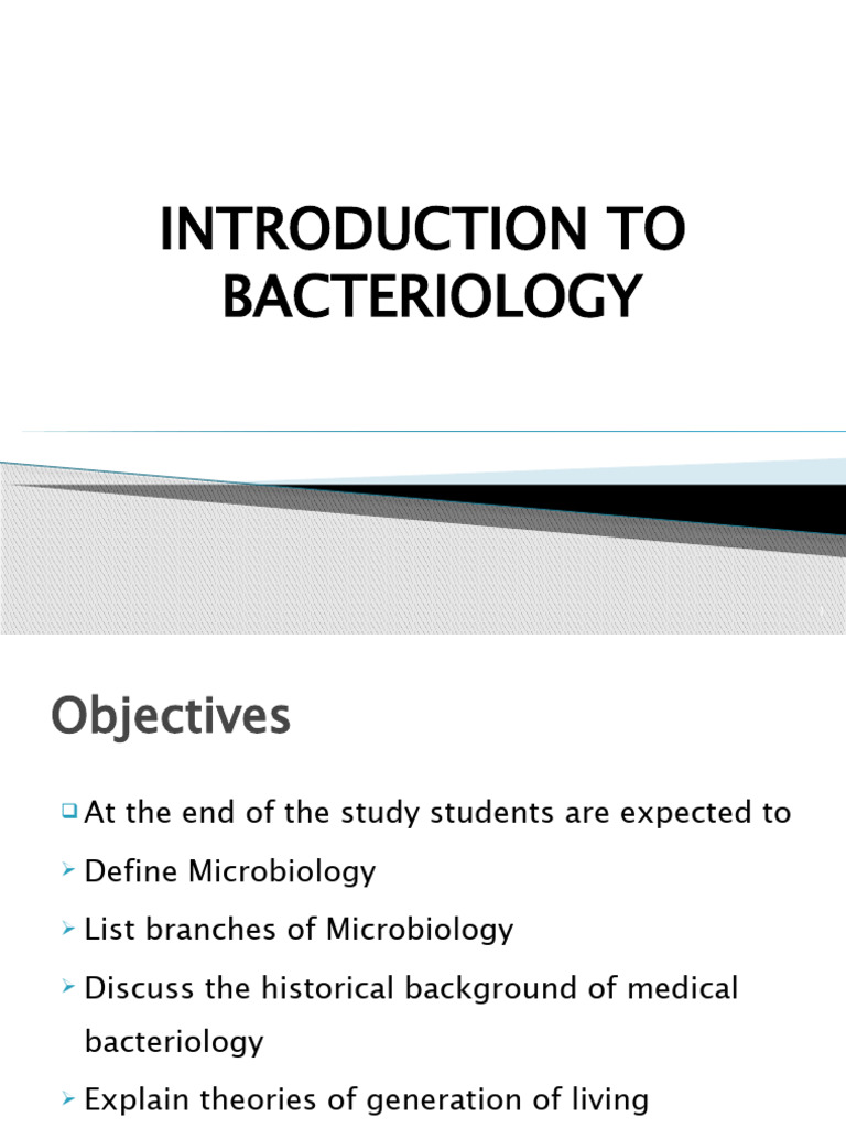 Introduction To Bacteriology | PDF
