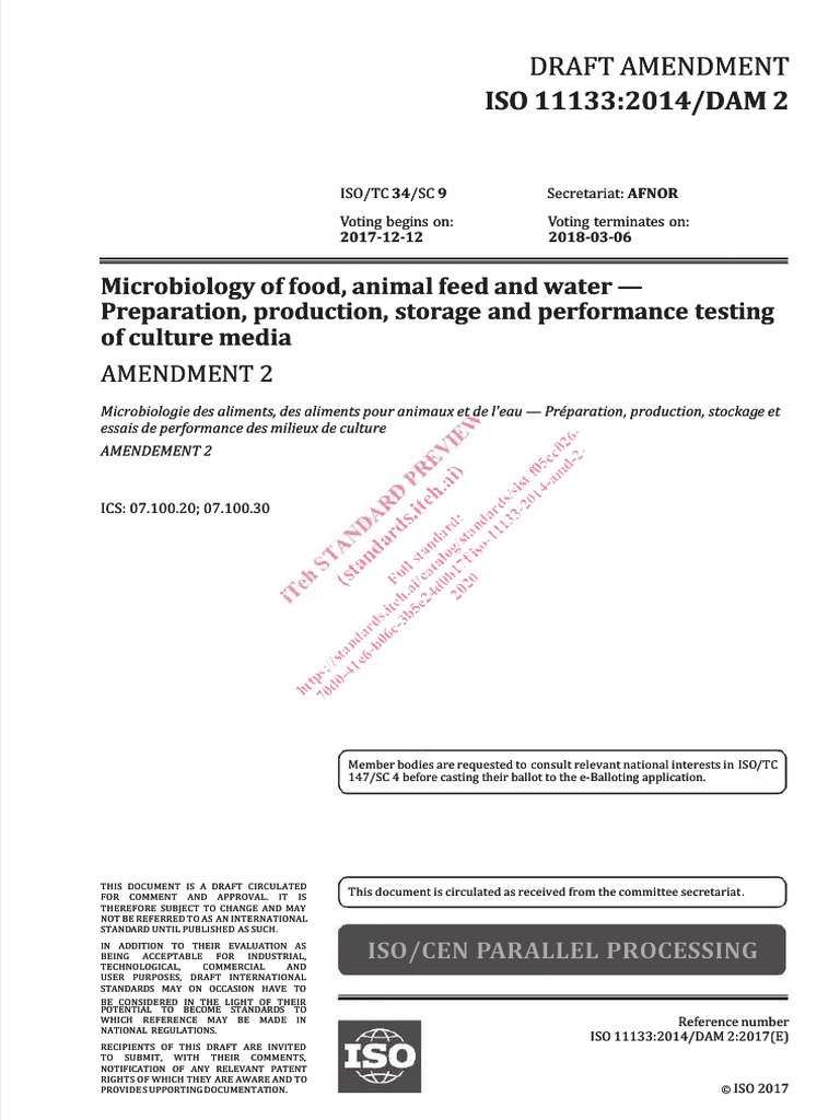 Iso 11133 2014 Amd 2 2020 | PDF