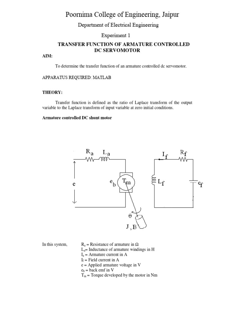 Experiment 1 Advanced Control System Lab | PDF