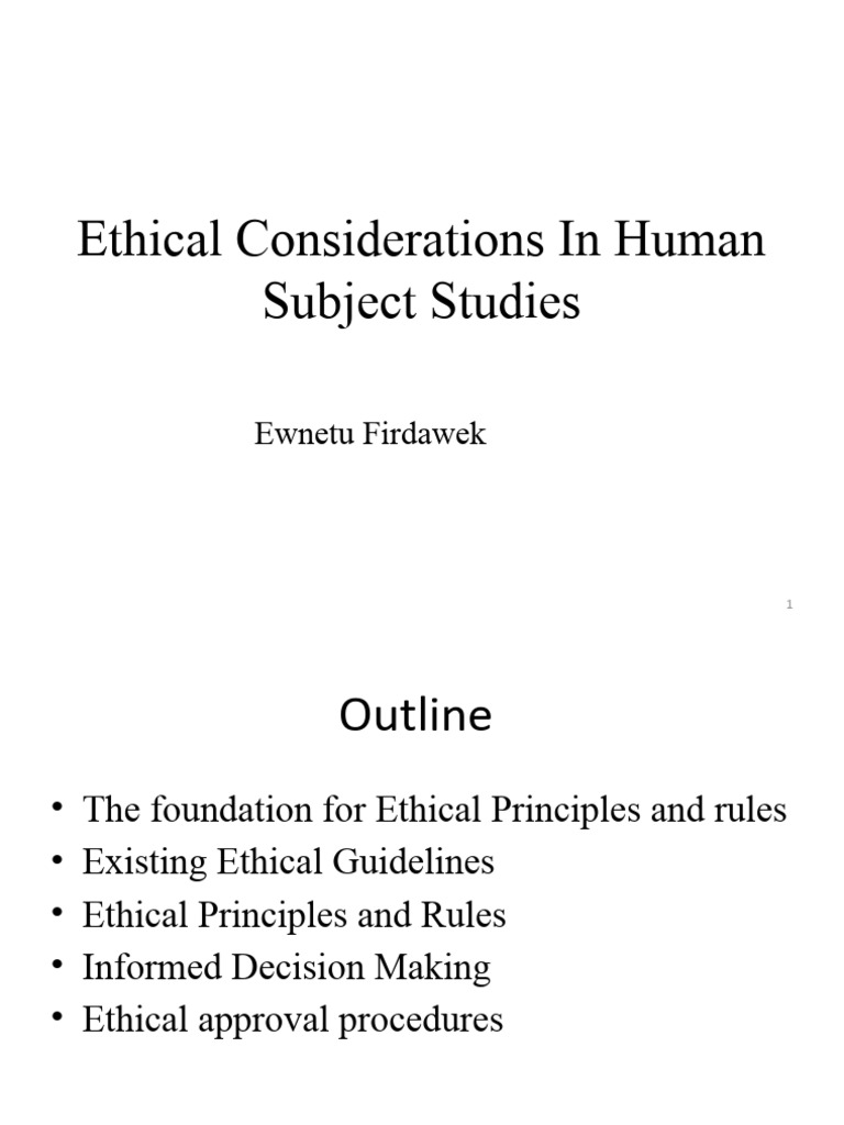 Ethical Considerations | PDF