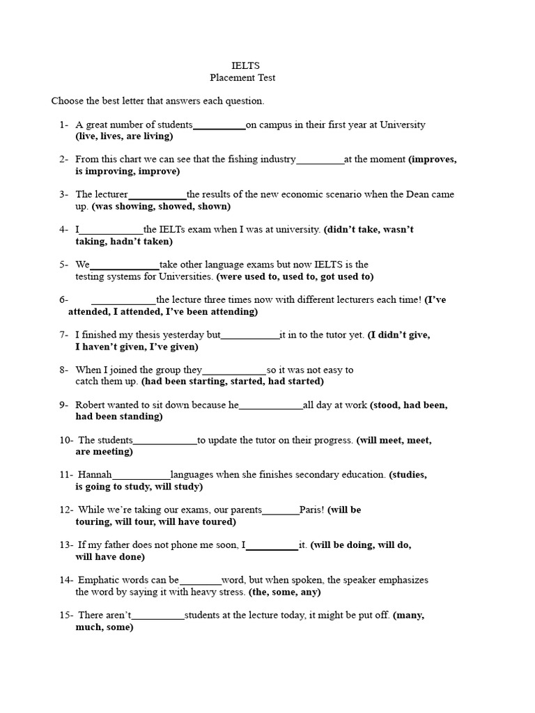 Ielts Placement Test Grammar Reading Writing | PDF | Odor | Senses Ielts Placement Test Grammar Reading Writing | PDF | Odor | Senses