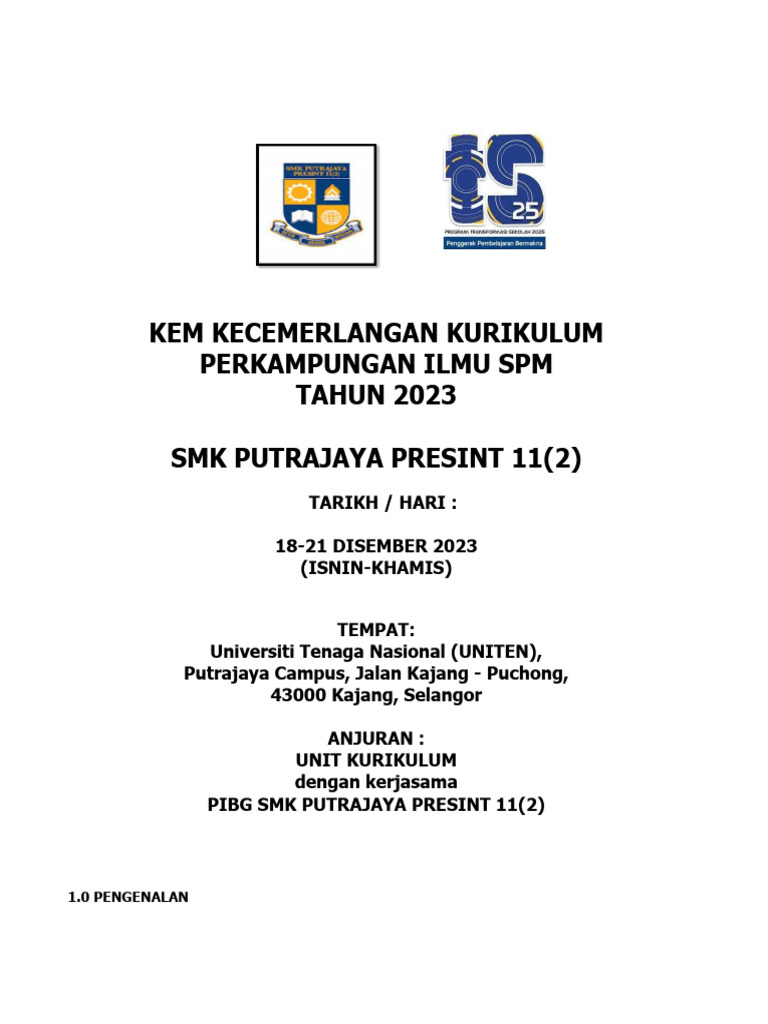 Perkampungan Ilmu SPM 2023 | PDF