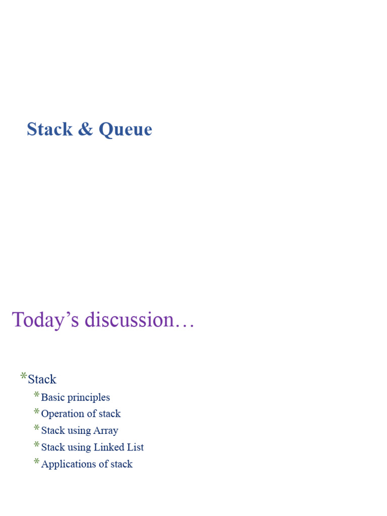 Module 2 - Stacks and Queues | PDF Module 2 - Stacks and Queues | PDF