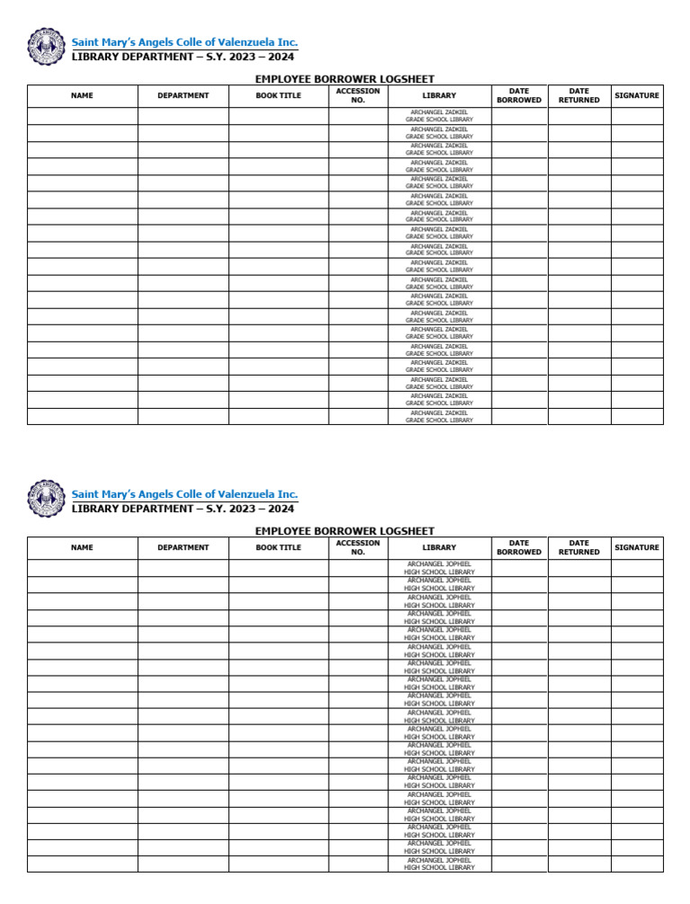 EMPLOYEE BORROWER SHEET | PDF