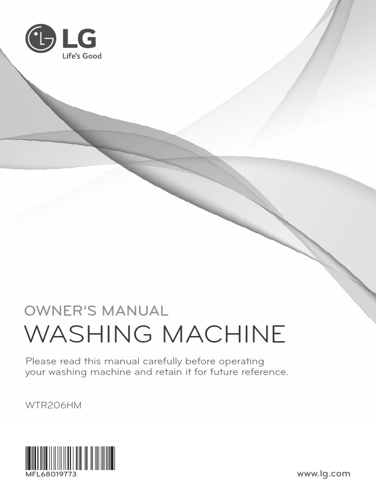 LG Washing Machine Manual WTR206HM | PDF