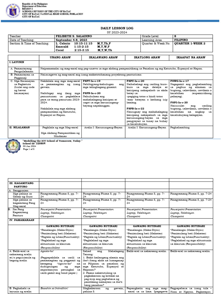 Fil8-Q1-WEEK 2 | PDF