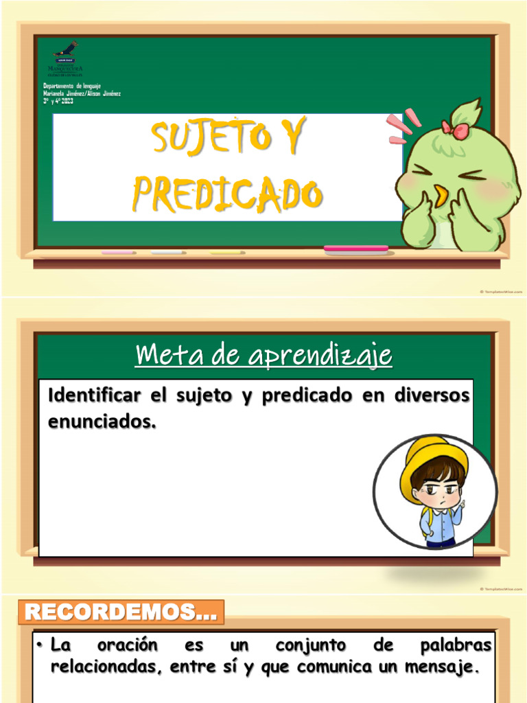 Sujeto y Predicado en La Oración | PDF