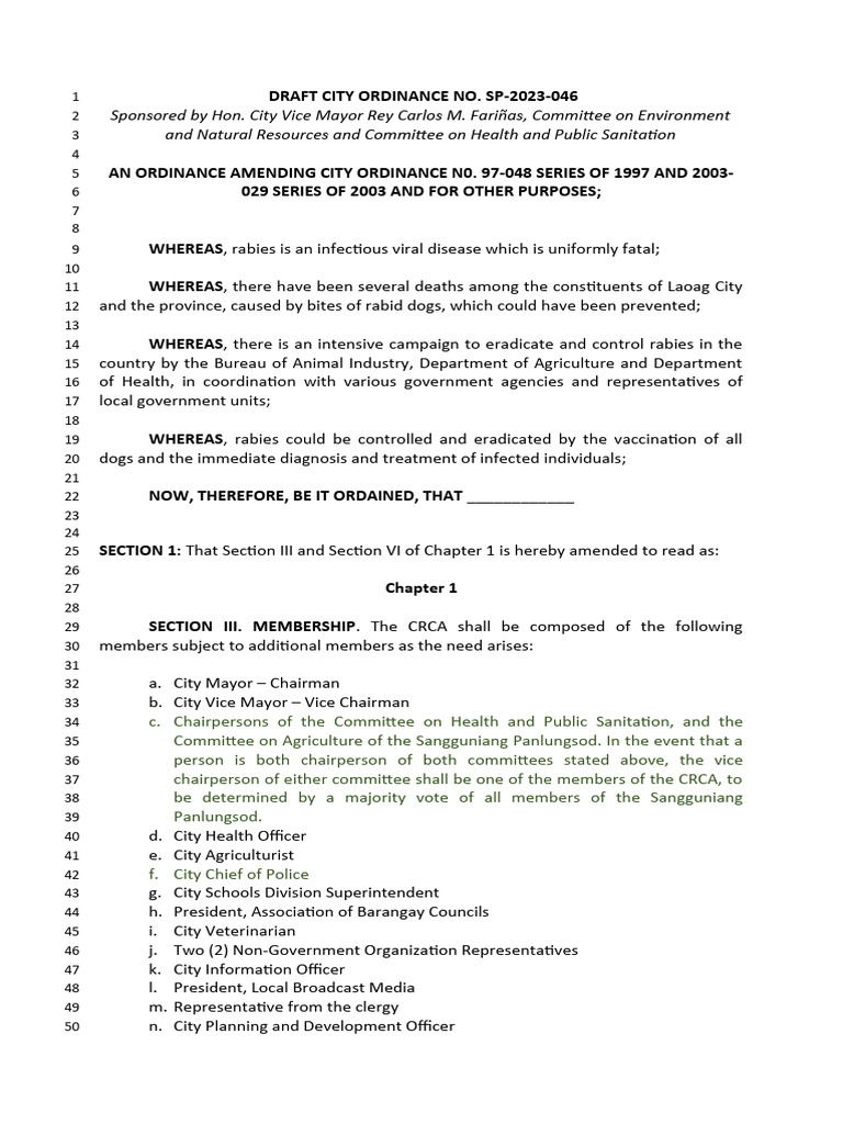 Proposed Revision of Anti Rabies Act | PDF