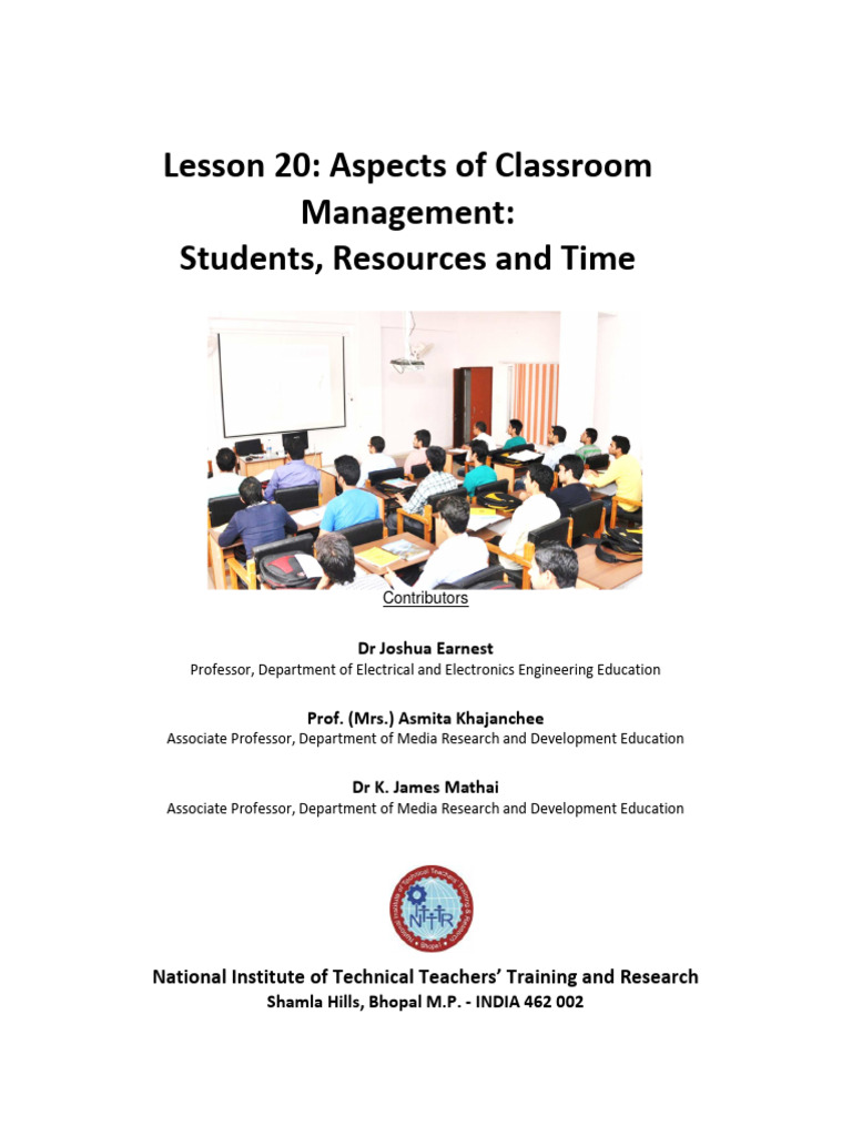M4 L20 Classroom Management Modified | PDF | Educational Technology | Classroom Management