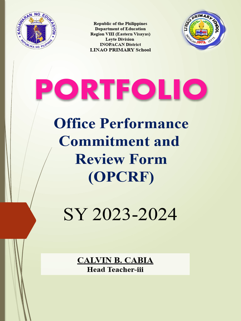 OPCRF Portfolio SY 2023-2024 | PDF