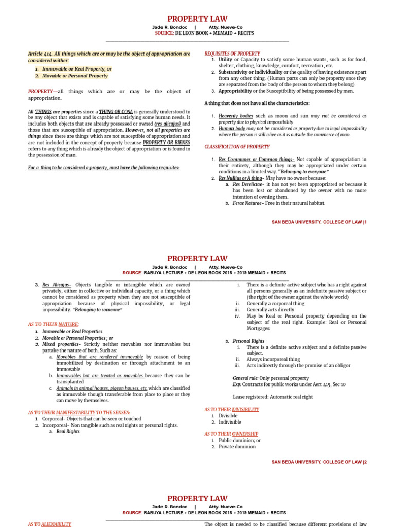 Property Notes | PDF