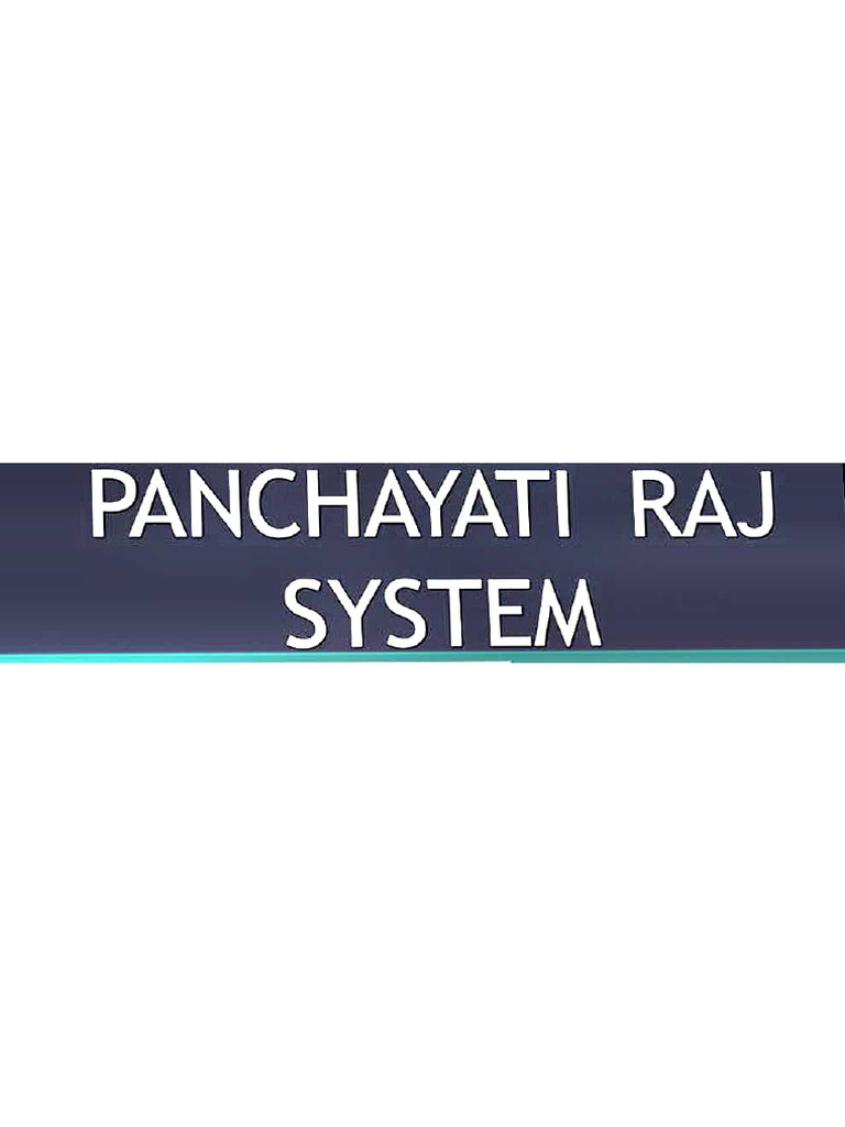 Panchayat Raj | PDF