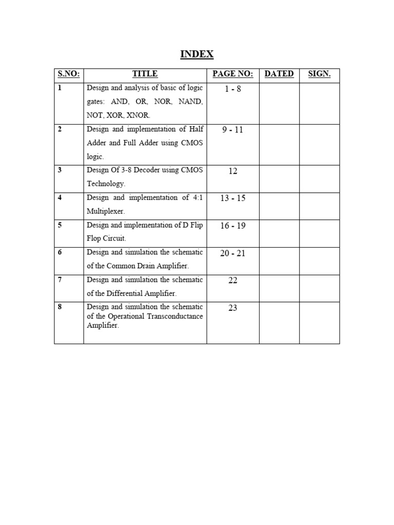 VLSI Lab File | PDF | Computers