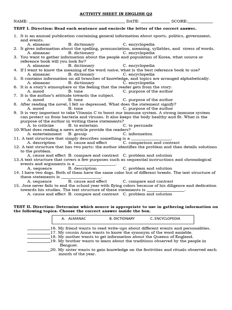 ACTIVITY SHEET Q2 | PDF ACTIVITY SHEET Q2 | PDF