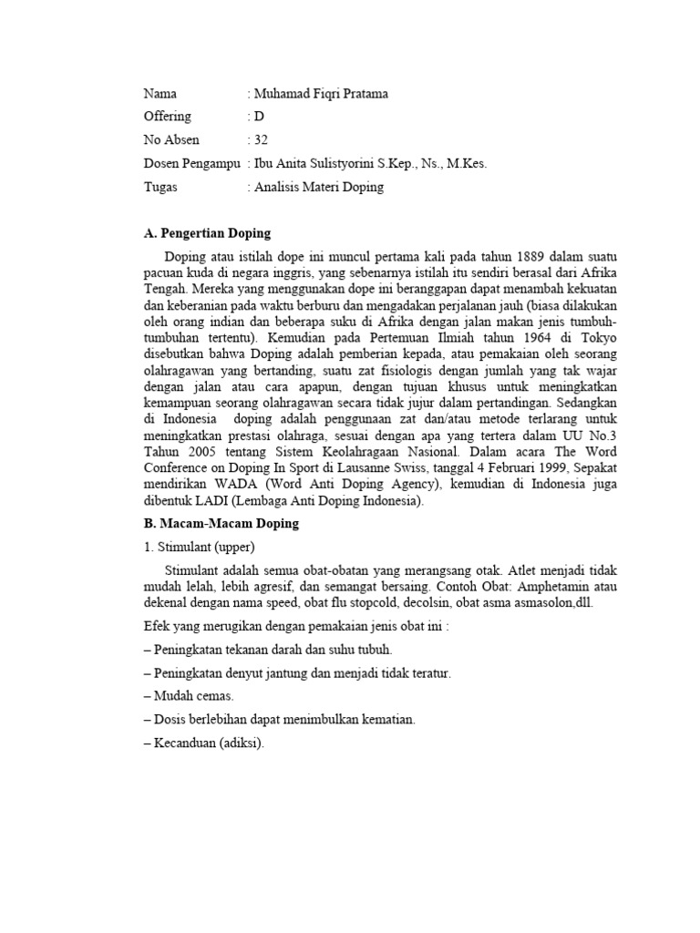 Analisis Doping | PDF