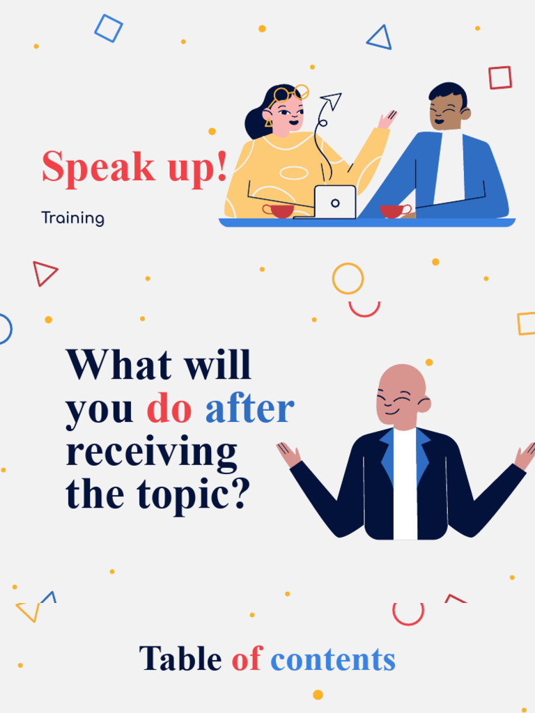 Training Speak Up | PDF