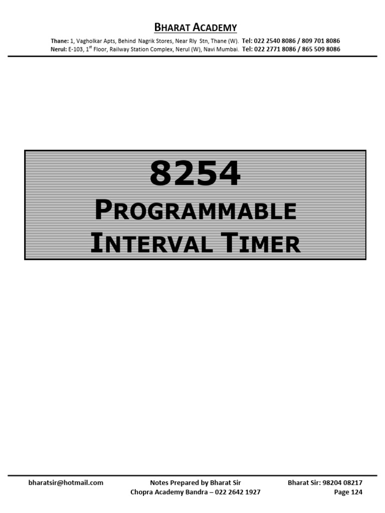 8254 Programmableinterval Timer | PDF