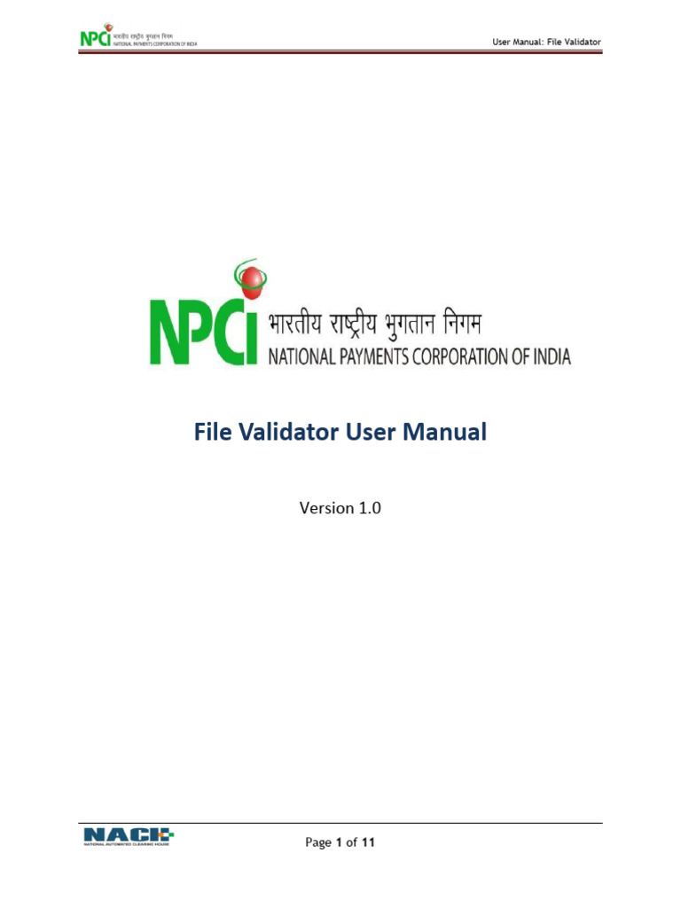 File Validator User Manual 1.0 | PDF